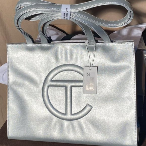 Telfar | Bags | Telfar Medium Shopping Bag Silver | Poshmark